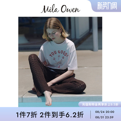 Mila Owen26春夏新品史努比联名印花纯棉短袖T恤09WCT262023