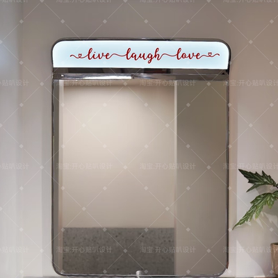 live laugh love活在当下开怀大笑好看的镜子家居装饰车贴纸