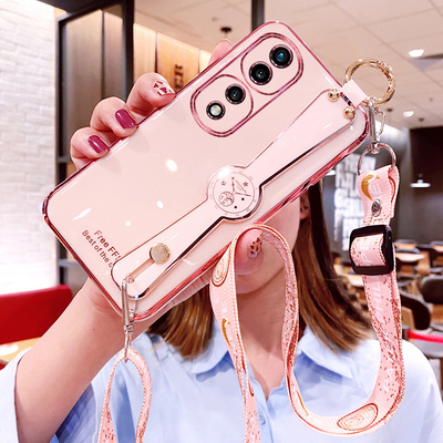 荣耀70pro硅胶日韩保护壳斜挎