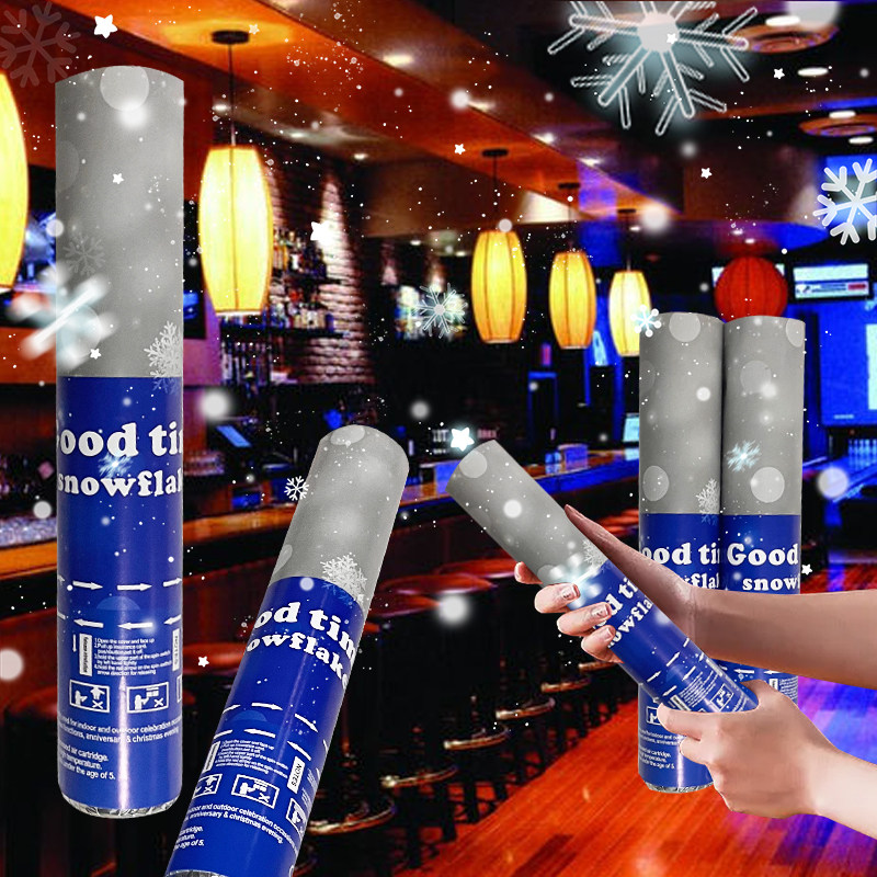 手持式礼花筒跨年喷雪礼筒生日派对喷彩雪花礼炮30cm手拧式小礼花
