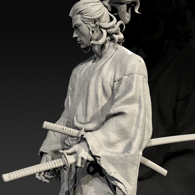 人高 38mm 50mm 75mm 宫本武藏 树脂兵人 白模 TD-7741/3D