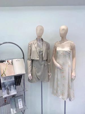 棉纯色时尚纽扣修身A字裙