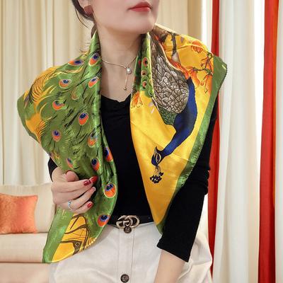 常乡缘四季质感光泽大尺寸方巾