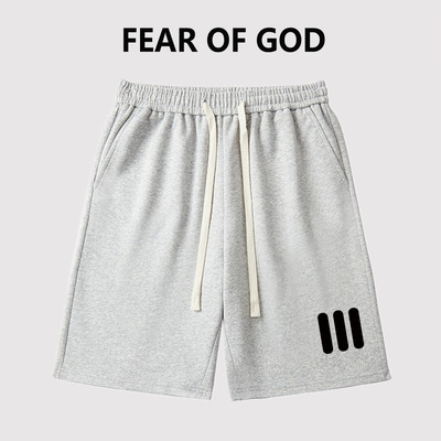 essentials短裤男夏季外穿五分裤宽松嘻哈高街美式FOG三道杠裤子