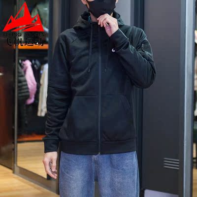NIKE耐克外套男2024冬款针织加绒宽松训练运动连帽夹克DQ4831-010