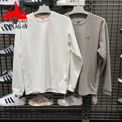 阿迪达斯男装2026春新款针织运动休闲宽松华夫格卫衣套头衫KR2541