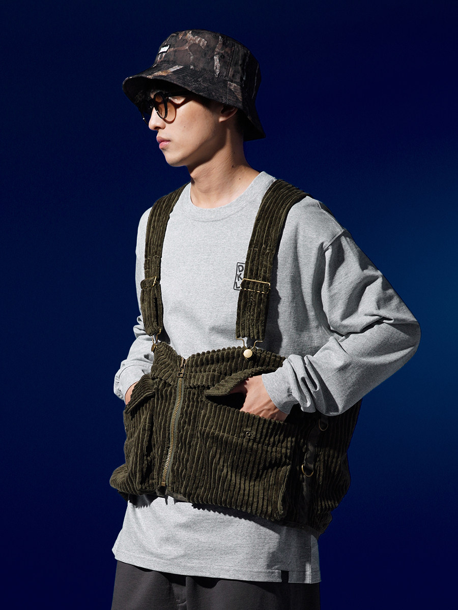 DAIKON Lab 23aw cordy vest休闲复古宽条灯芯绒钓鱼背心户外马甲