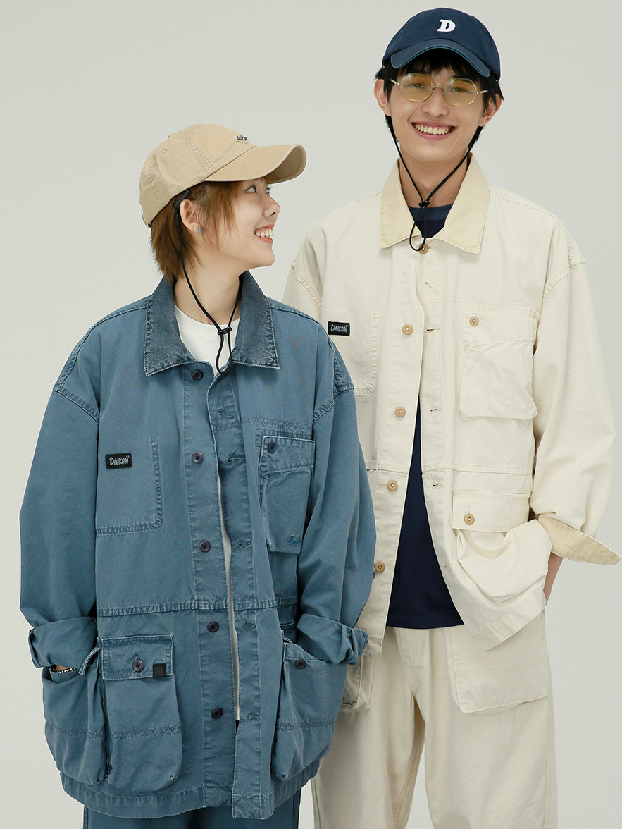 DAIKON 22/SS Work JTK山系户外复古休闲水洗宽松夹克工装外套