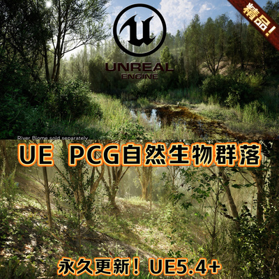 PCG Biome: Forest Poplar 虚幻5.4+ PCG超写实生物群落场景环境