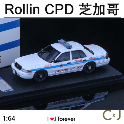 CV芝加哥合金Rollin俄勒冈州警车1:64静态汽车模型