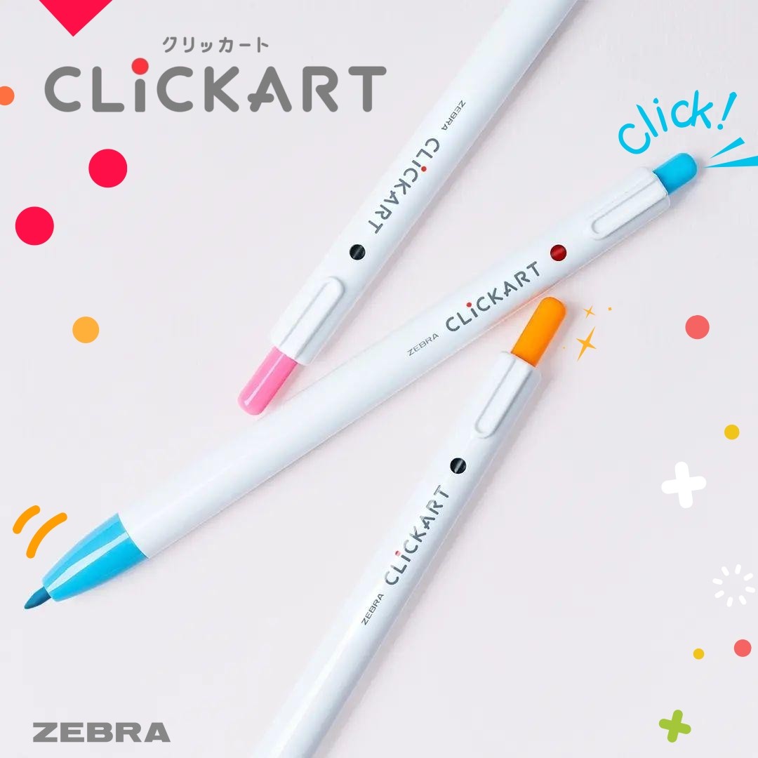 日本ZEBRA斑马CLICKART新48色柔和淡色系绘画手账记号按动水彩笔_虎窝淘