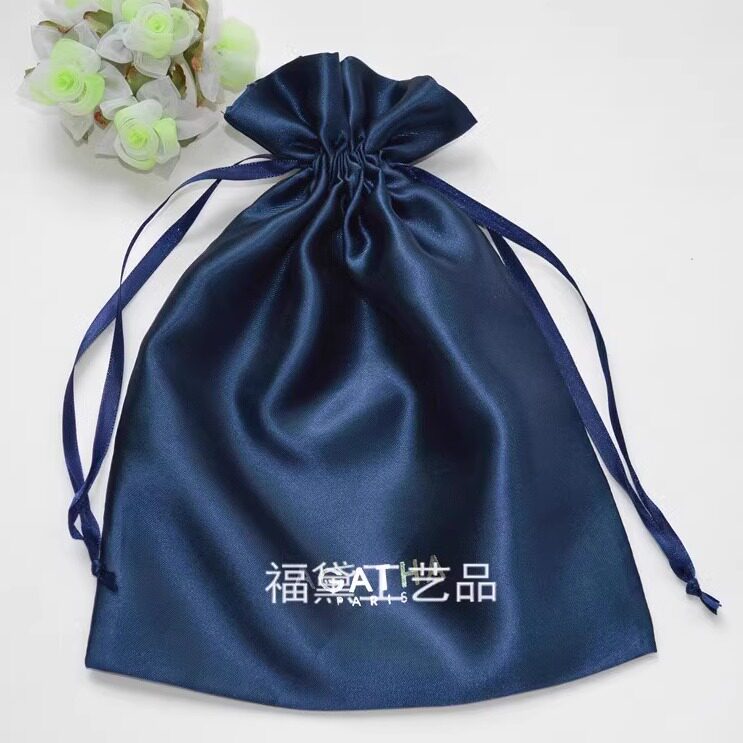 定制色丁布袋光滑绸缎布束口袋假发服装内衣化妆品包装礼品袋子