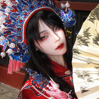 解雨臣头饰COS戏剧戏曲凤冠贵妃醉酒新娘头饰凤冠霞披中式摄影