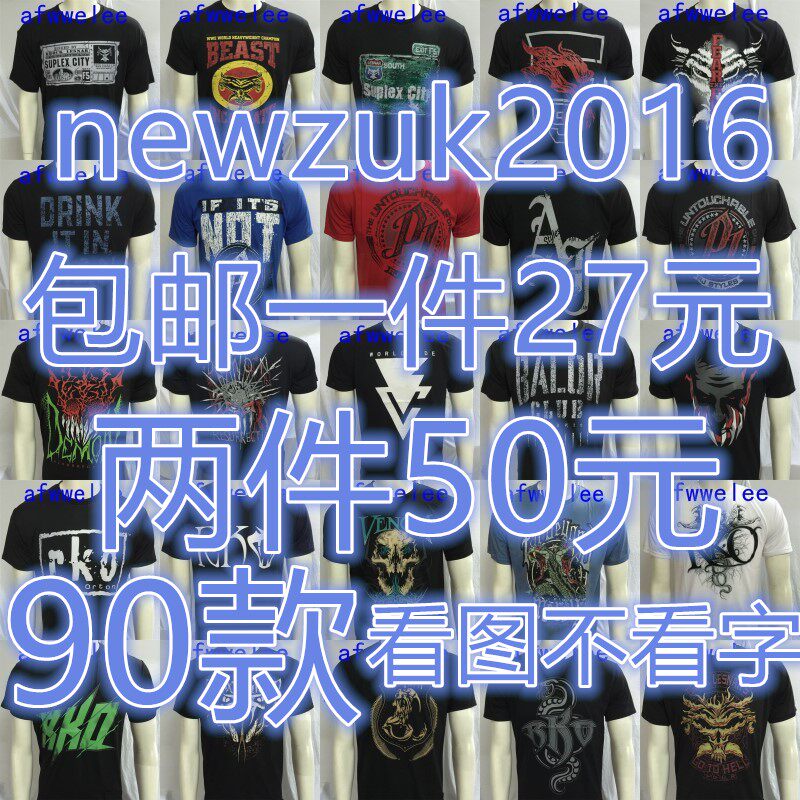 WWE CM朋克2020款包邮T恤短袖男装塞纳兰迪罗曼赛斯洛克_虎窝淘