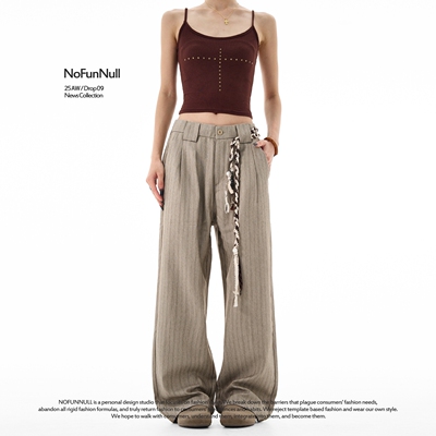 NOFUNNULL老钱风条纹高质西裤潮