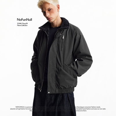 NOFUNNULL巴恩风加厚毛领棉衣潮