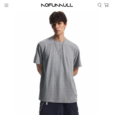 NOFUNNULL夏季肌理感潮流短袖t恤