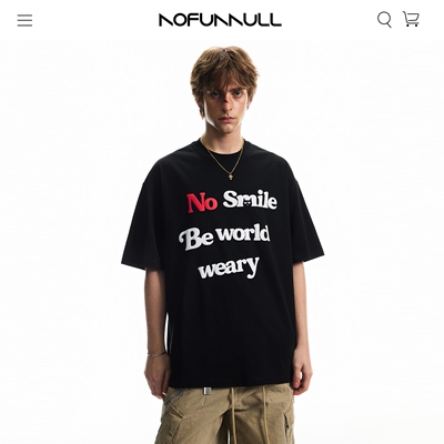 NOFUNNULL夏季索罗娜宽松凉感t恤