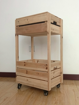 免安装实木二层可移动收纳架