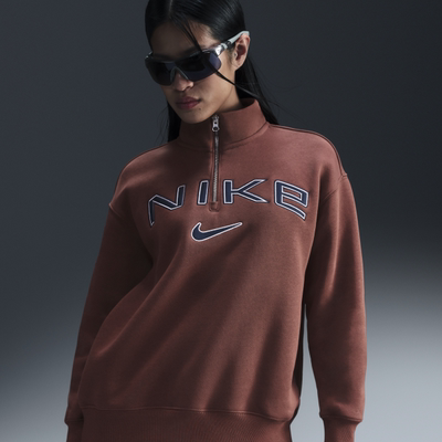 NIKE/耐克女装冬季新款舒适套头衫半拉链运动休闲卫衣FV7680-218