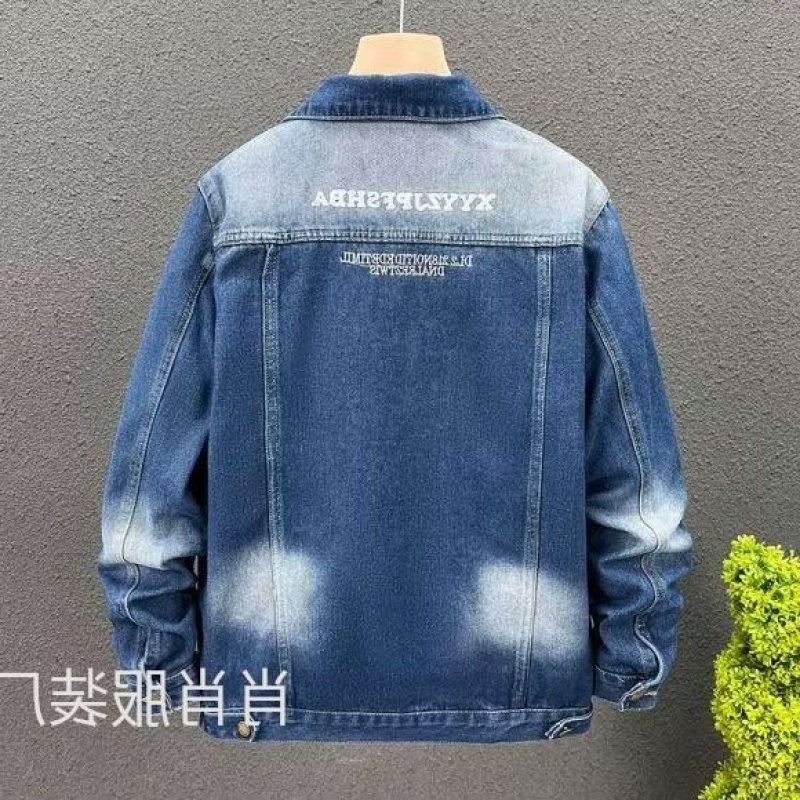 潮牌ins夹克设计感时尚牛仔上衣春季韩版宽松拼色休闲外套