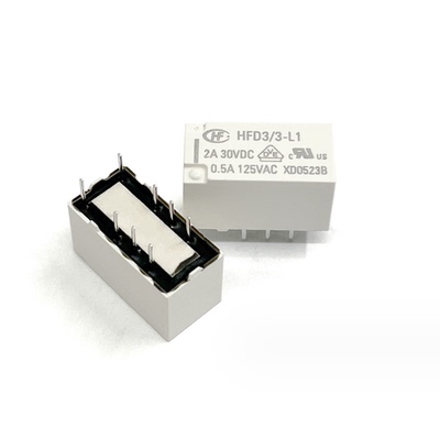 HONGFA/宏发信号继电器HFD3/3-L1单线圈保持 继电器3v 2A触点负载