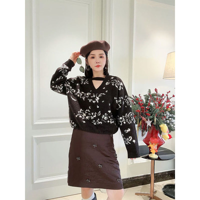 AS达哥~雷哥品质更稳定~26年春季羊驼毛混纺复古优雅花卉提花针织