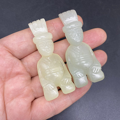 岫玉玉贵人吊坠玉佩手把件摆件