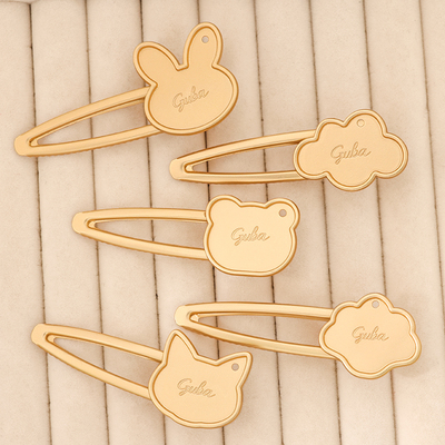 宋锦非遗手工diy发夹发卡底托配件多边鸭嘴夹可爱儿童刘海碎发夹