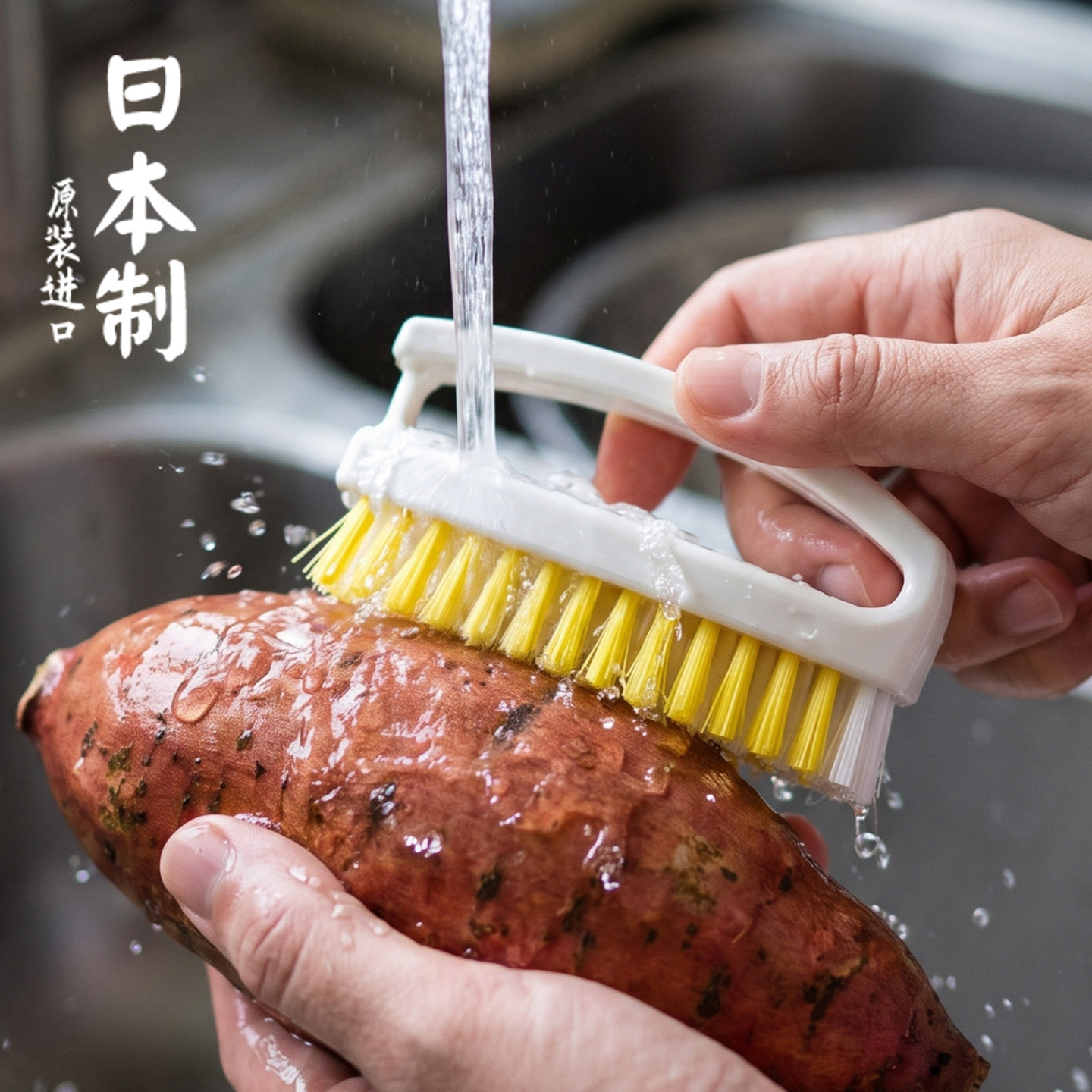日本进口果蔬刷可站立家用水果萝卜刷子多功能厨房清洁锅刷砧板刷