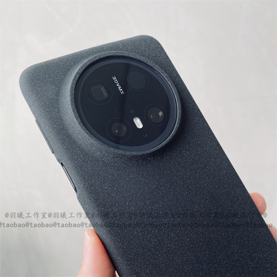 岩砂硅胶软壳适用华为mate70pro镜头大孔手机壳Mate60粗磨砂颗粒感50防指纹防滑圆边Mate80ProMax简约黑色Air