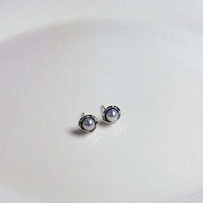 S925海水珍珠真多麻珍珠耳钉-约8mm-多样性发货-ZG珍-A7756