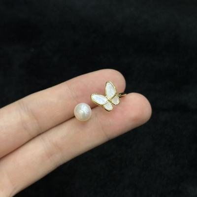 淡水珍珠蝴蝶珍珠戒指-约7mm-多样性发货-ZG珍-Y5173