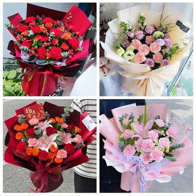 送白山市靖宇县长白县临江市同城鲜花店康乃馨百合送父母长辈生日