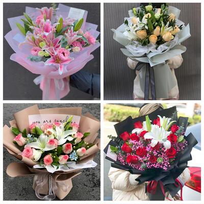 河北承德市隆化丰宁宽城围场县鲜花店同城送玫瑰香水百合生日花束