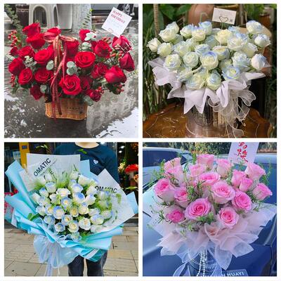 送德宏州梁河县盈江县陇川县花店同城配送女友生日情人节玫瑰花束
