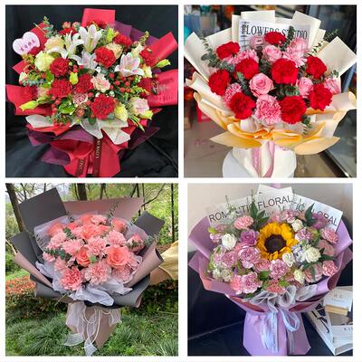 唐山市路南路北古冶区开平区同城鲜花店38节送长辈女士康乃馨百合