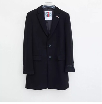 拉PT系列商场撤柜男装冬商务厚柔羊毛呢西装外套短大衣2A2794黑色