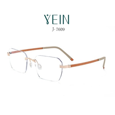 魅影无框眼镜YEIN简7609钻石切边专柜正品