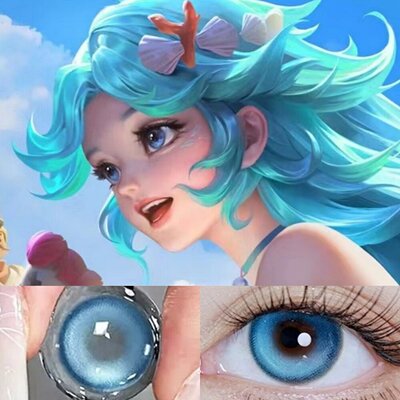 朵莉亚cos美瞳蓝色显色混血半年抛大直径cosplay彩色隐形眼镜DST