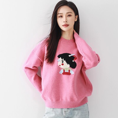 Mixblu麦斯兰专柜正品可爱套头宽松卡通针织衫毛衣女春秋BXB61003