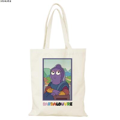 卢浮宫x Barbapapa帆布包帆布袋定制手提外出时尚大容量客制环保