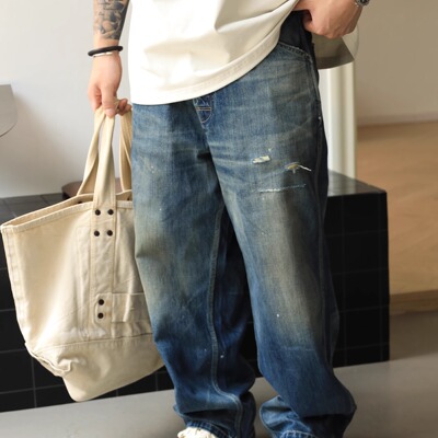 Gnomes lab 25SS 【牛王系列】内华达重水洗纯手工毛须破坏牛仔裤