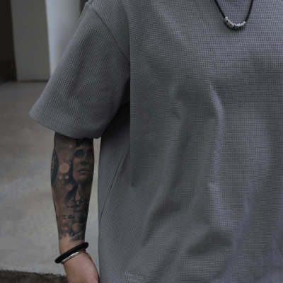 Gnomes lab 25SS进口SOLO TEX 轻量化速干抗皱华夫格拉领纯色短袖