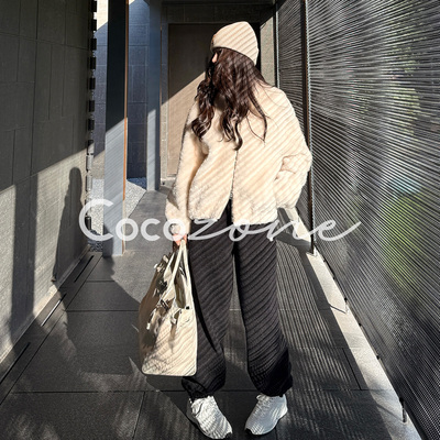COCO ZONE 刘 一一 “雪芙”西班牙拉贡羊毛皮立领皮毛一体短皮草