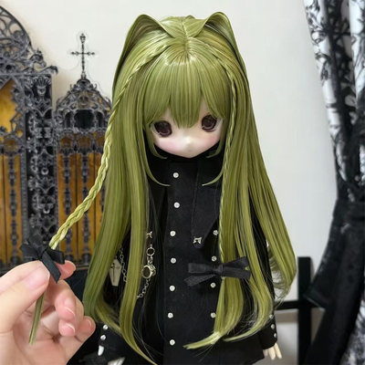 桃气岛屿BJD假发猫耳双辫成品造型发