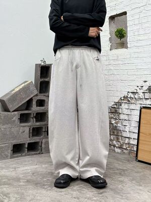 美式潮牌简约侧边剪裁休闲裤男