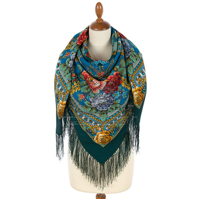 彼得鲁什卡俄罗斯羊毛披肩围巾丝绸流苏民族风大方巾保暖秋冬新疆