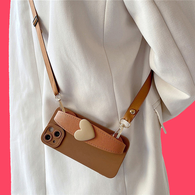 A5适用oppo手机壳A58爱心手腕带Reno14 13 K12K11K10K9K7斜挎Find x7x5x8x6x3背带A1A2A3Pro挂绳A72A96A32A93