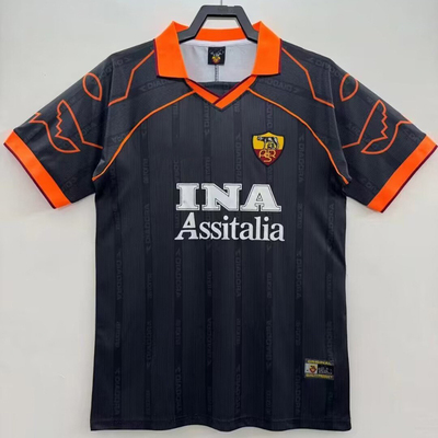 复刻版1999-00赛季罗马客场复古老款球衣 10号托蒂卡福短袖足球服